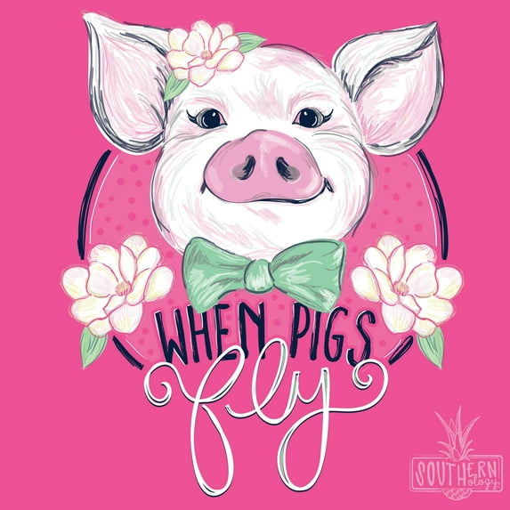 Southernology Preppy When Pigs Fly T-Shirt - Walmart.com