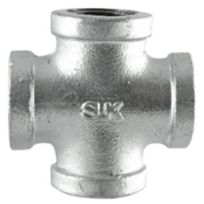B&K 511-002HC 0.375 in. Malleable Iron Pipe Cross Fitting, Silver ...