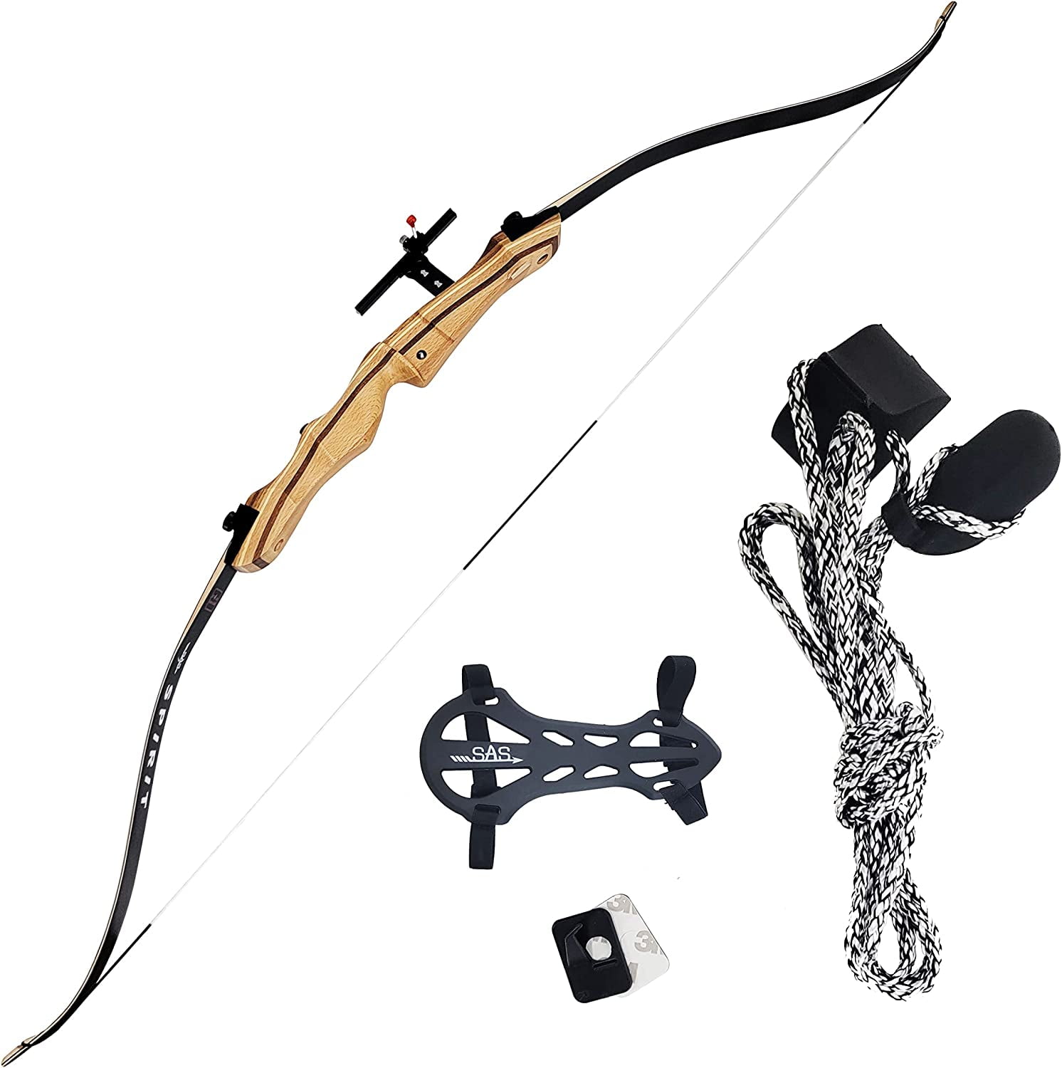 Southland Archery Supply Spirit Jr 54" Black Limbs Beginner Youth Bow Package w/Target Sight ...