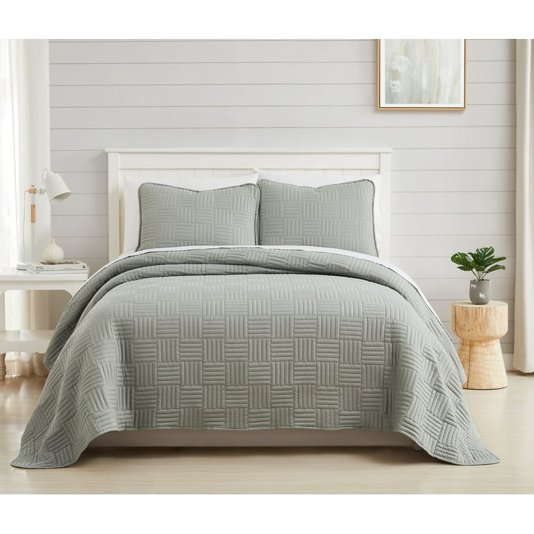 Southshore Fine Linens Oversized Quilt Bedding Set lightweight prewash fabric soft coverlet bedspread 2 Piece with One matching sham 68 in wide x 98