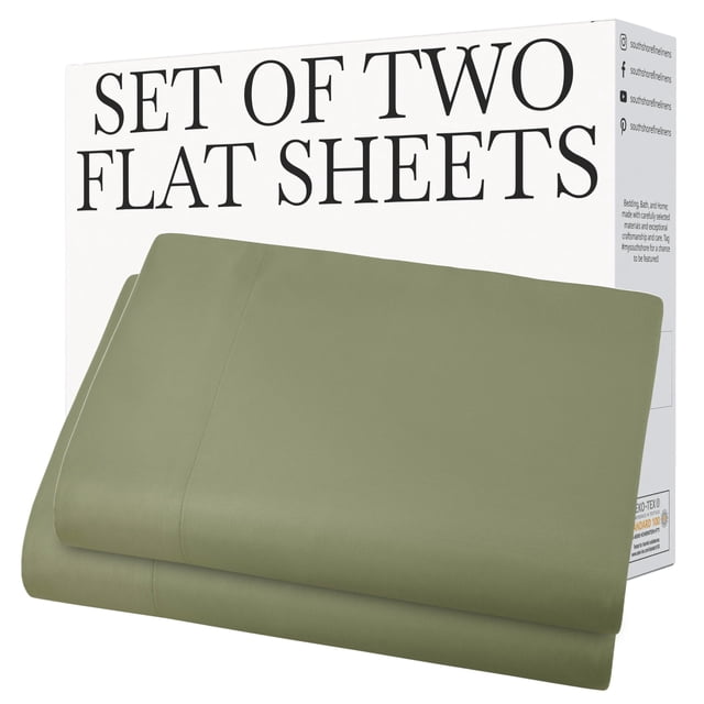 Southshore Fine Living, Inc. 2-Pack Flat Sheets Only, Full Size Sage ...