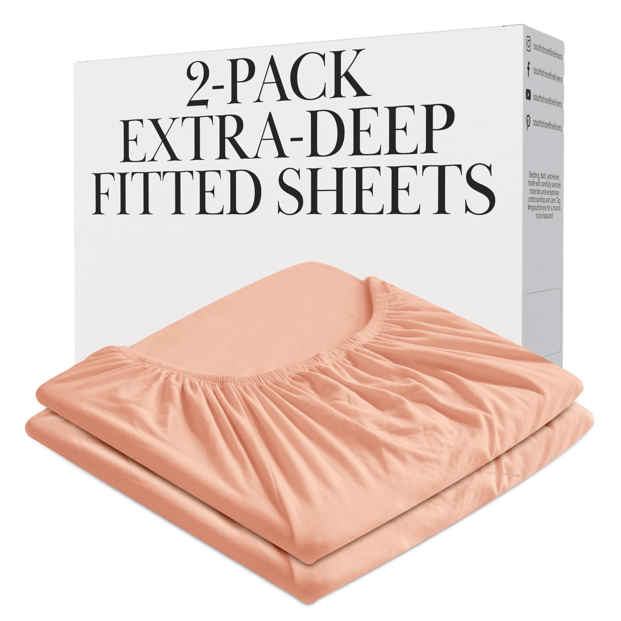 Southshore Fine Living, Inc. 2-Pack Twin XL Fitted Sheets, Dorm Room ...