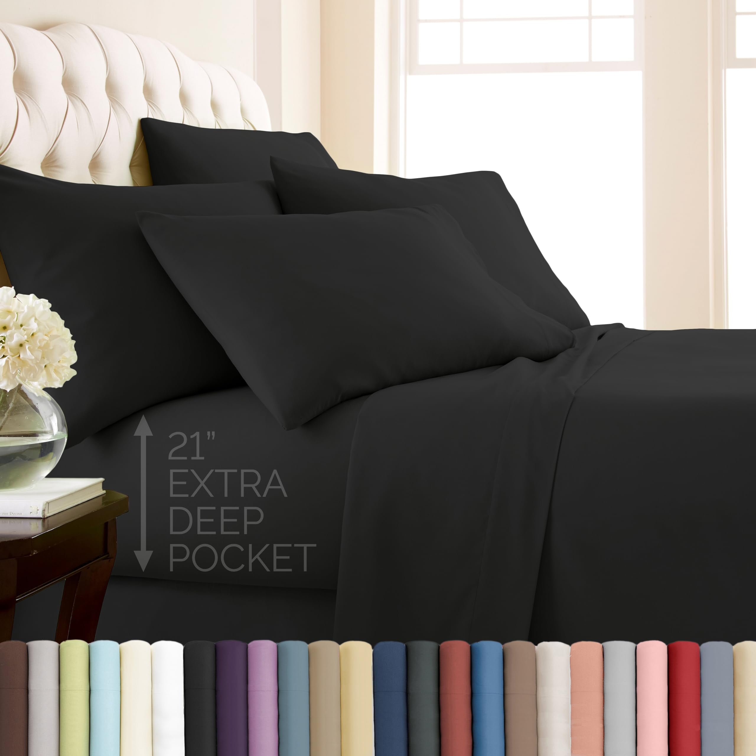 Southshore Fine Living, Inc. 4-Piece Dorm Sheets Twin XL Set, 21" Deep ...
