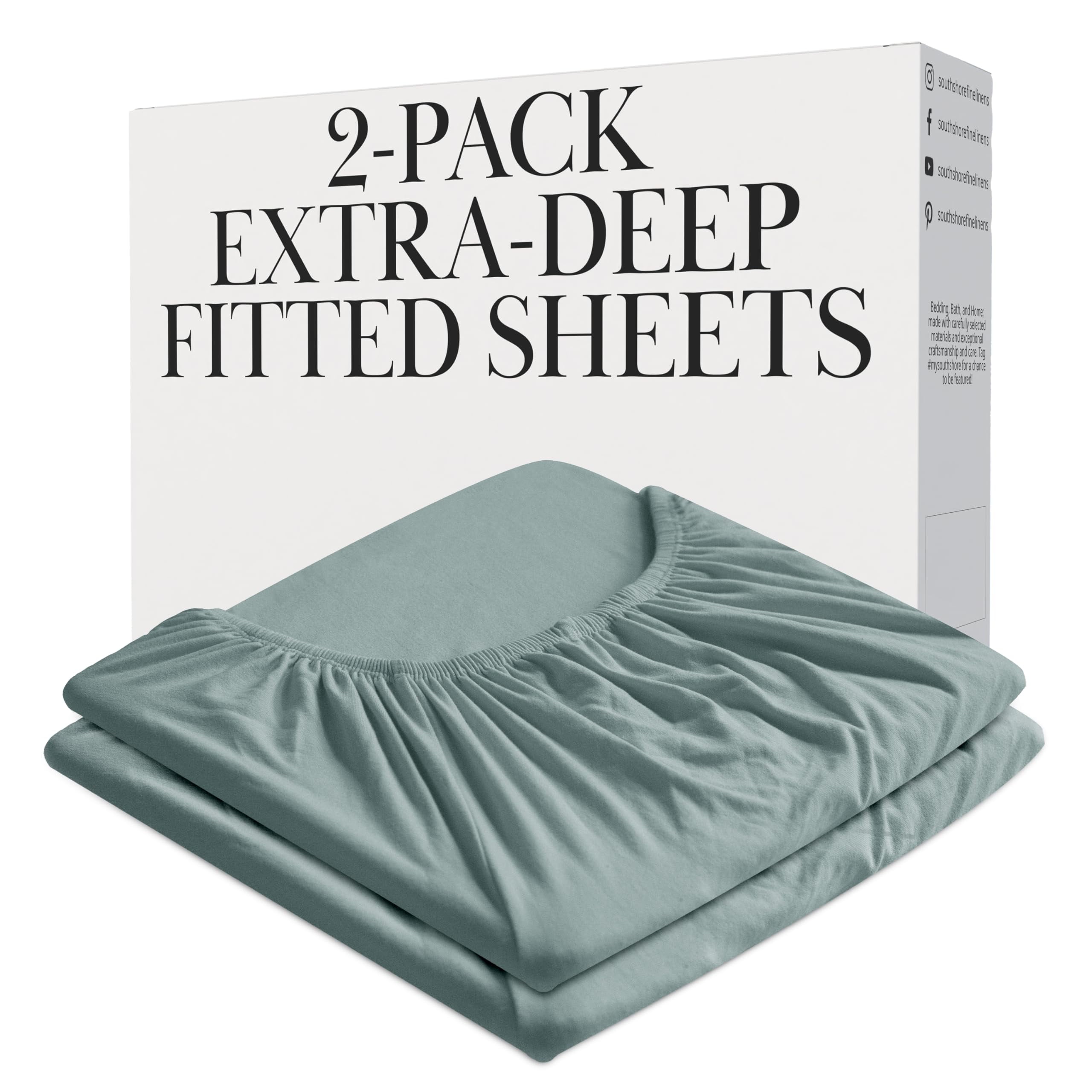 Southshore Fine Living, Inc. Two-Pack Deep Pocket Fitted Sheets, King ...