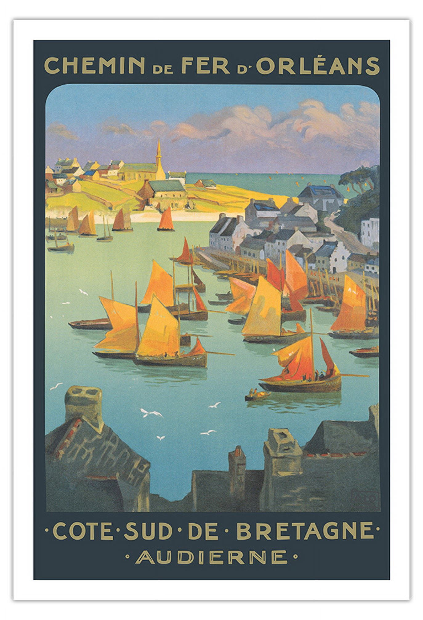 Southside of Brittany - Audierne France - Orleans Railway - Vintage ...