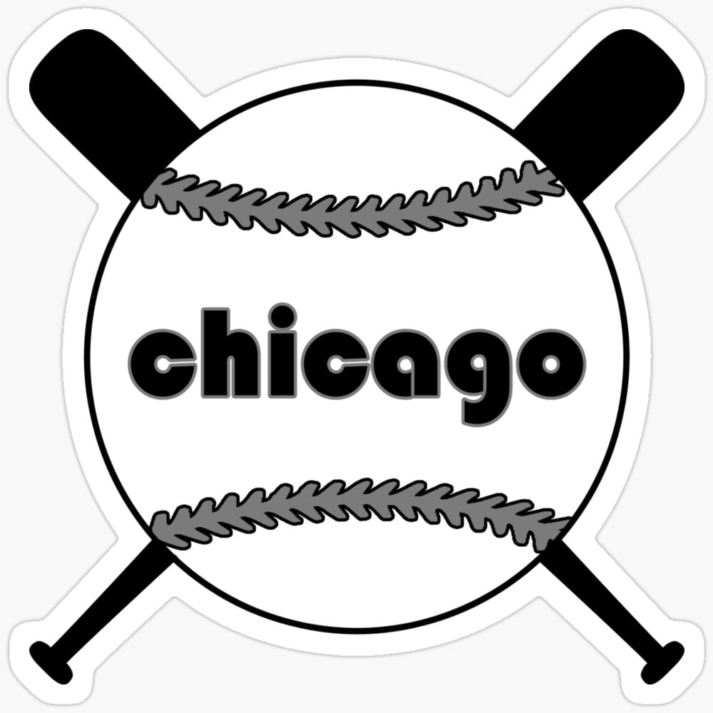 Southside Chicago Retro Throwback Baseball With Crossed Bats Sticker ...