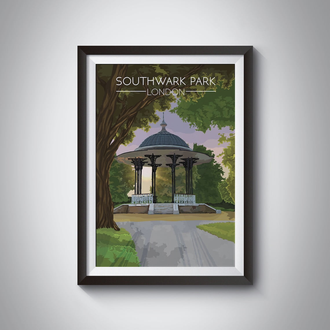 Southwark Park Poster, London Travel Print, Bermondsey, Southwark Park ...
