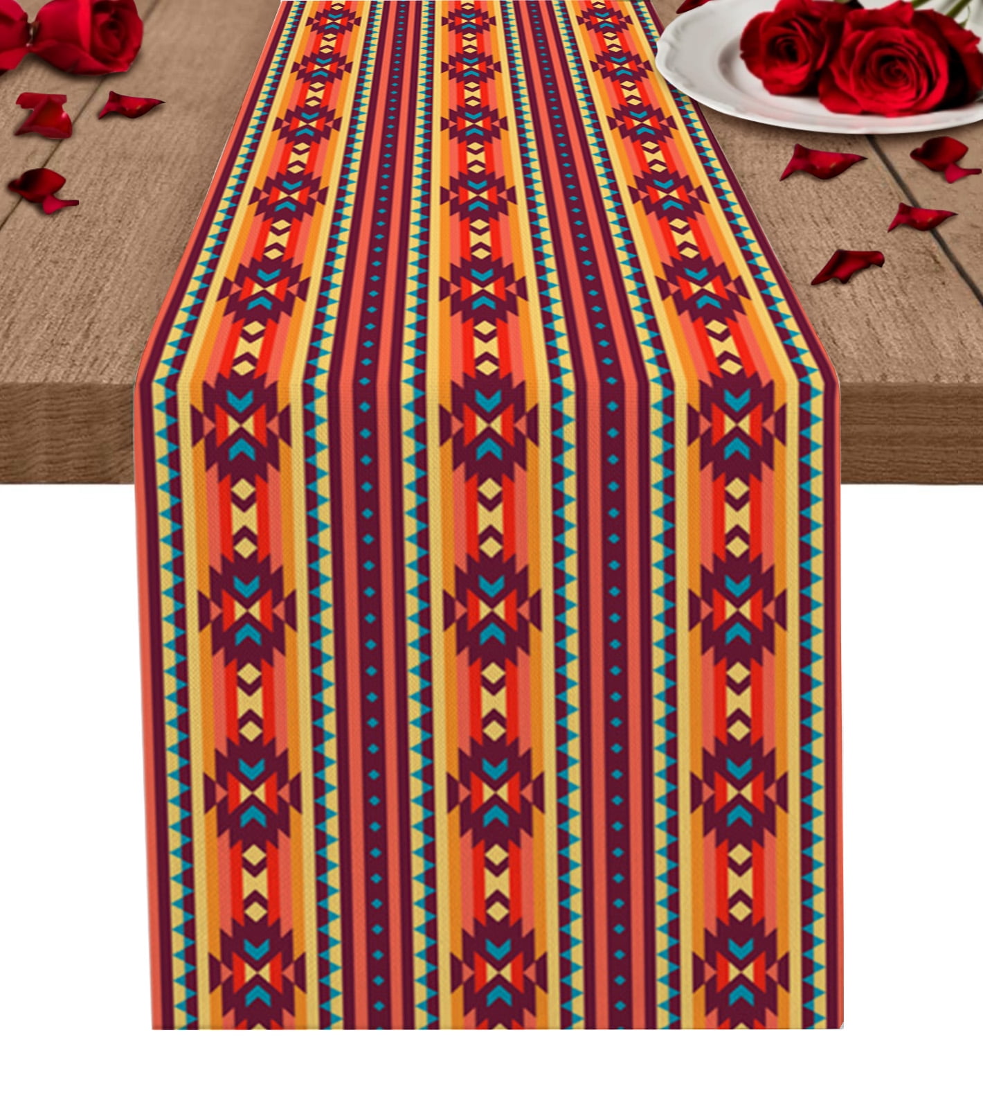 Southwest American Tribal Totem Boho Linen Table Runner Holiday Party ...