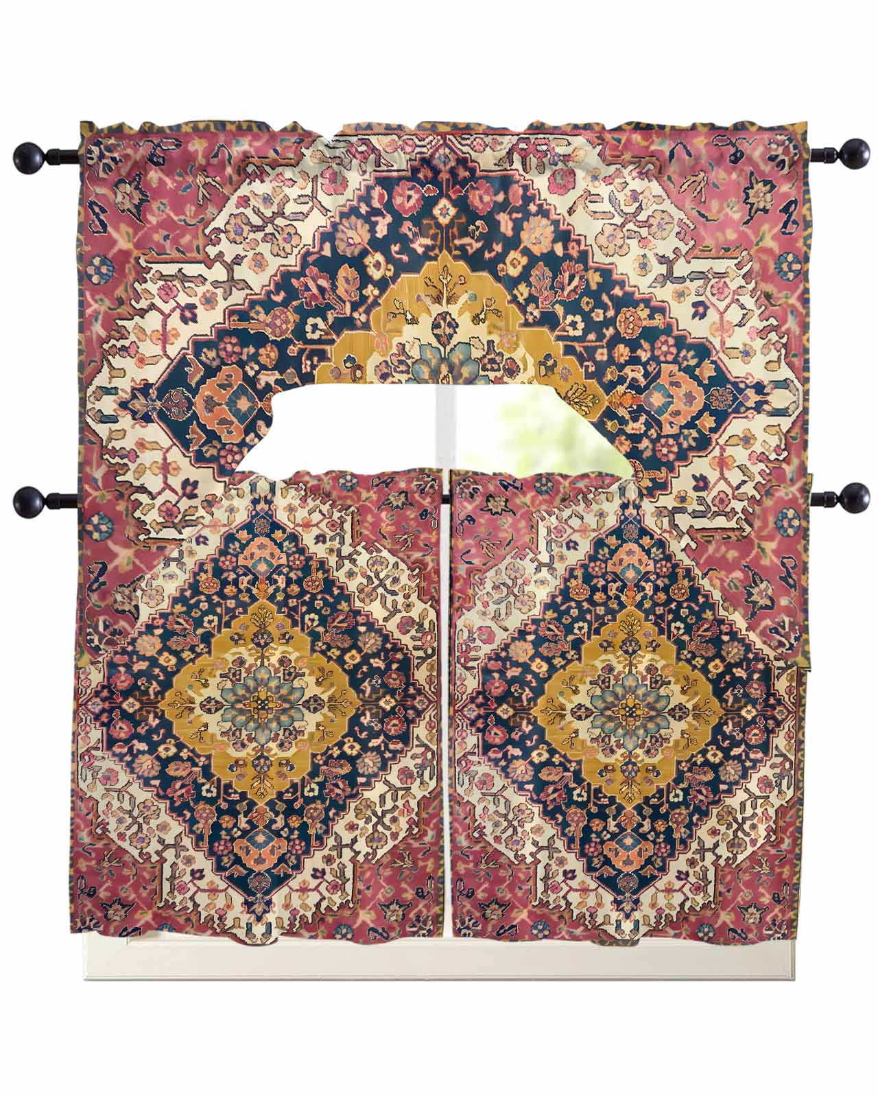 Southwest Aztec Kitchen Curtains Swag Valance and Tier Curtains Set 36 ...