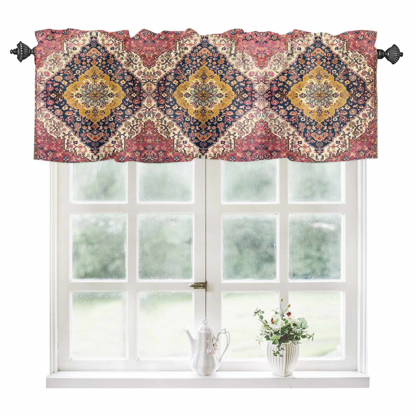 Southwest Aztec Kitchen Valances for Windows 42x12 Inch Kitchen ...
