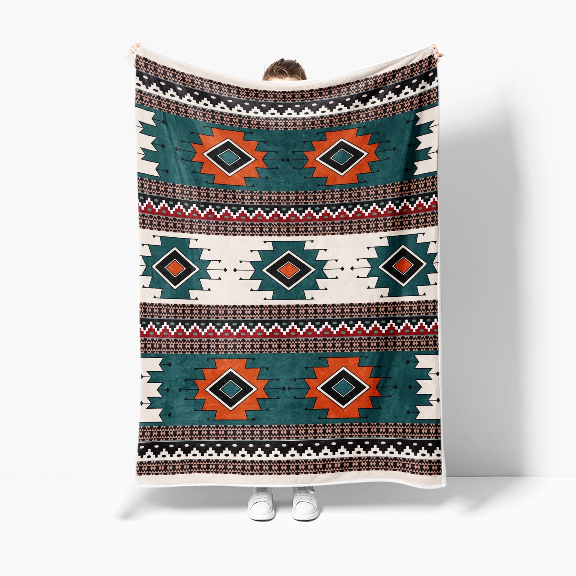 Southwest Aztec Throw Blankets, Traditional Patterned Flannel Soft ...