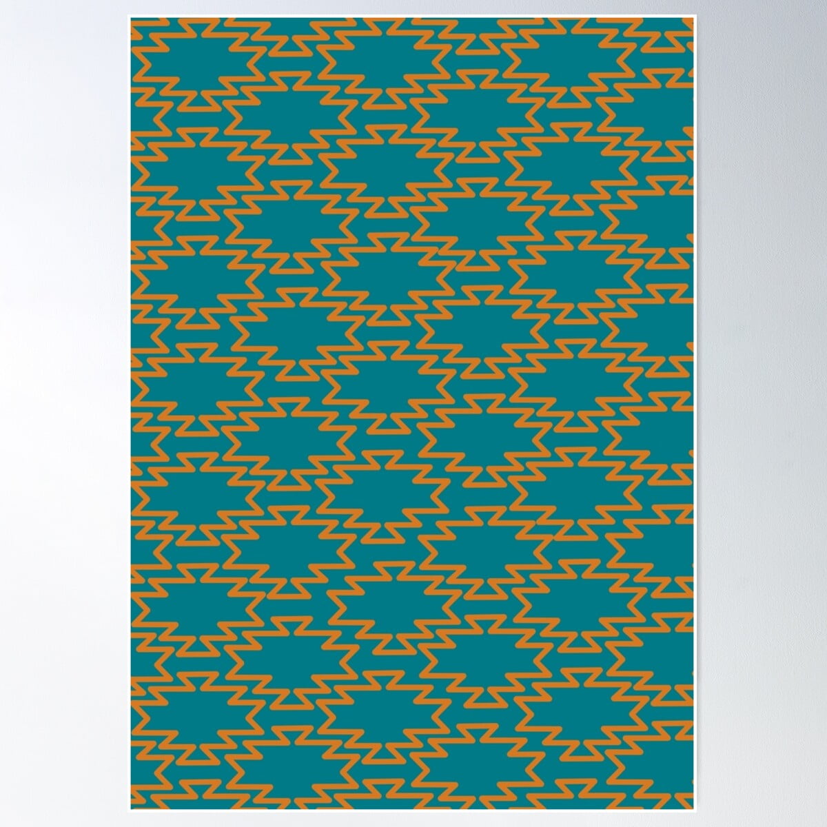 Southwest Azteca - Minimalist Geometric Pattern In Orange And Moroccan ...