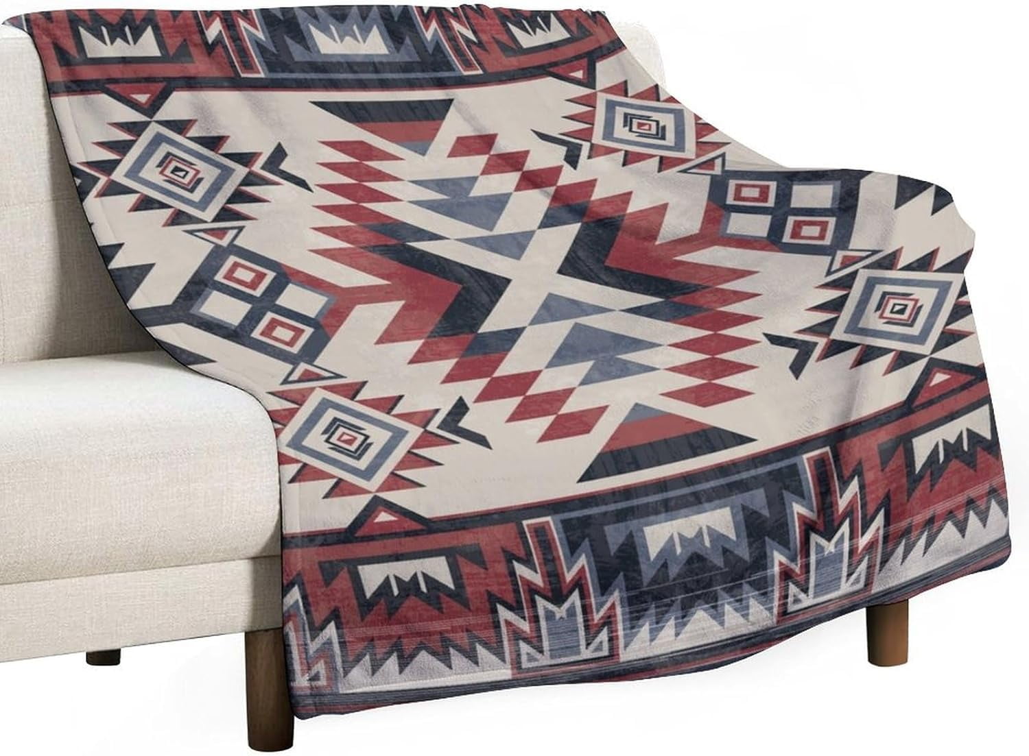 Southwest Blanket, Tribal Indian Throw Blanket Red Black Aztec Ethnic ...