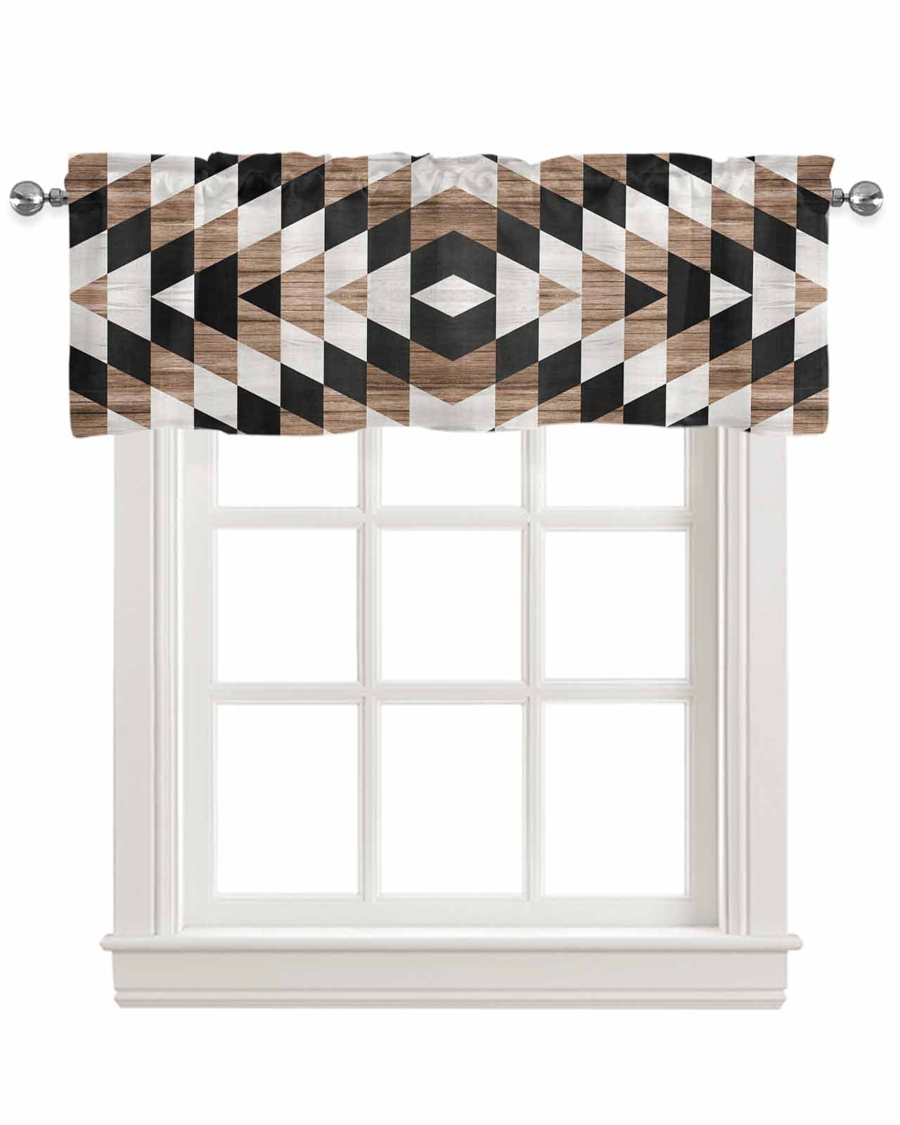 Southwest Brown Kitchen Valances for Windows Farmhouse Linen Window ...