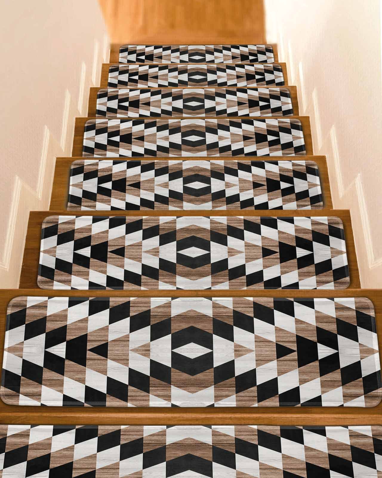 Southwest Brown Stair Treads for Wooden Steps Indoor Runner Rug Carpet ...