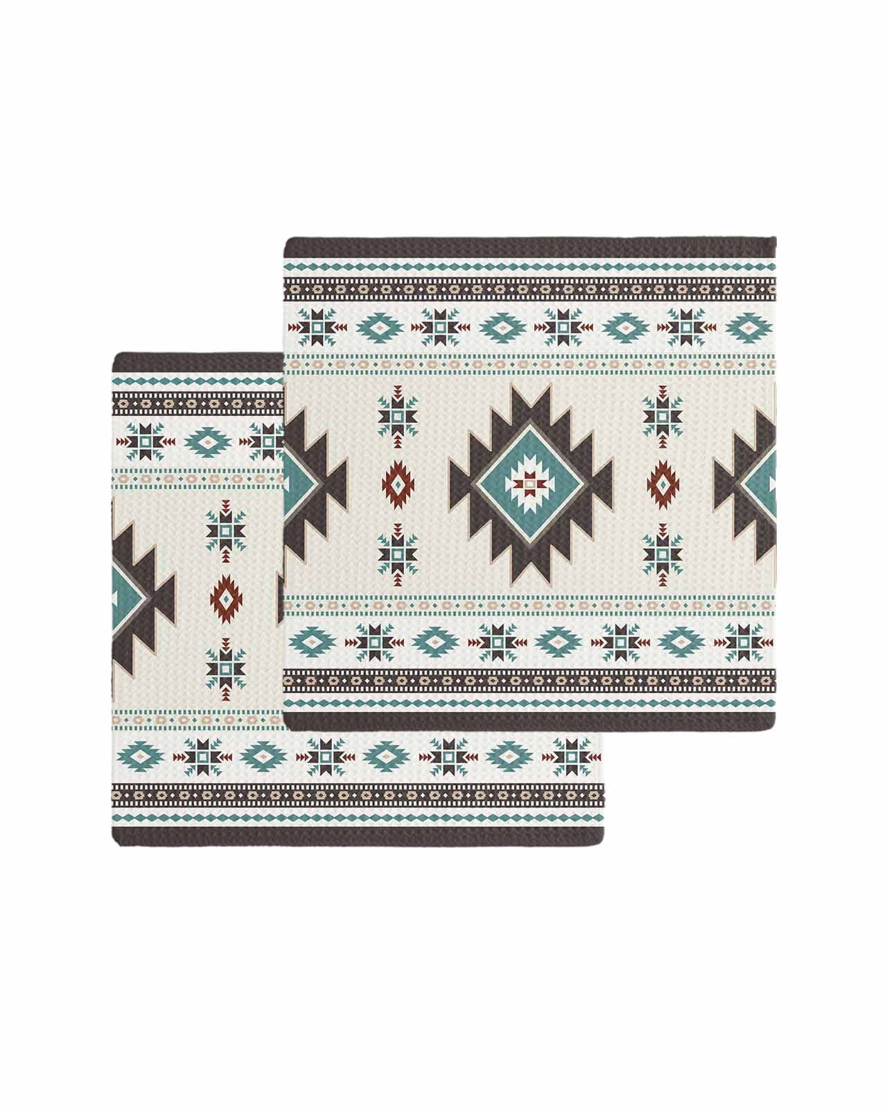 Southwest Ethnic Kitchen Dish Towels for Drying Dishes Set of 2, Boho ...