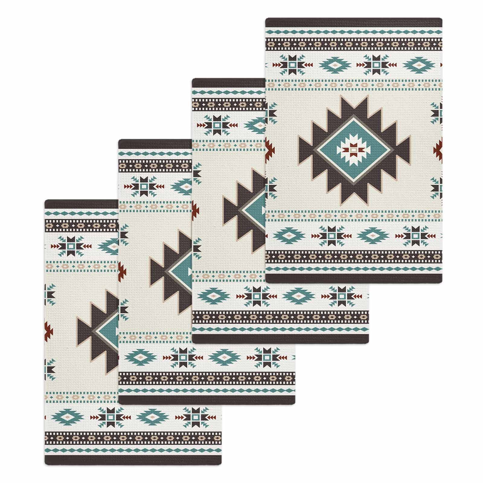 Southwest Ethnic Kitchen Dish Towels for Drying Dishes Set of 4, Boho ...