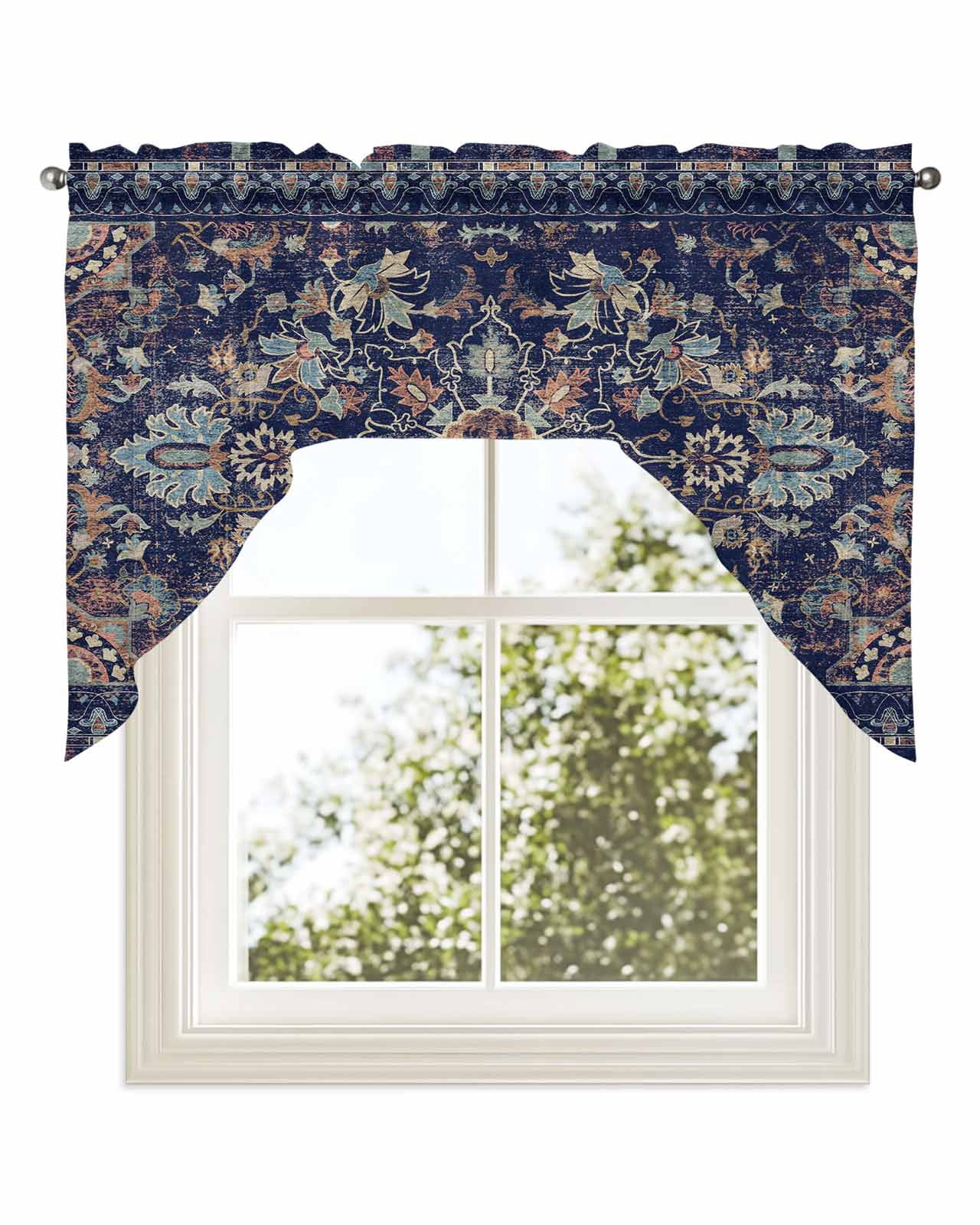 Southwest Flower, Kitchen Curtains Swag Valance for Windows/Bathroom ...