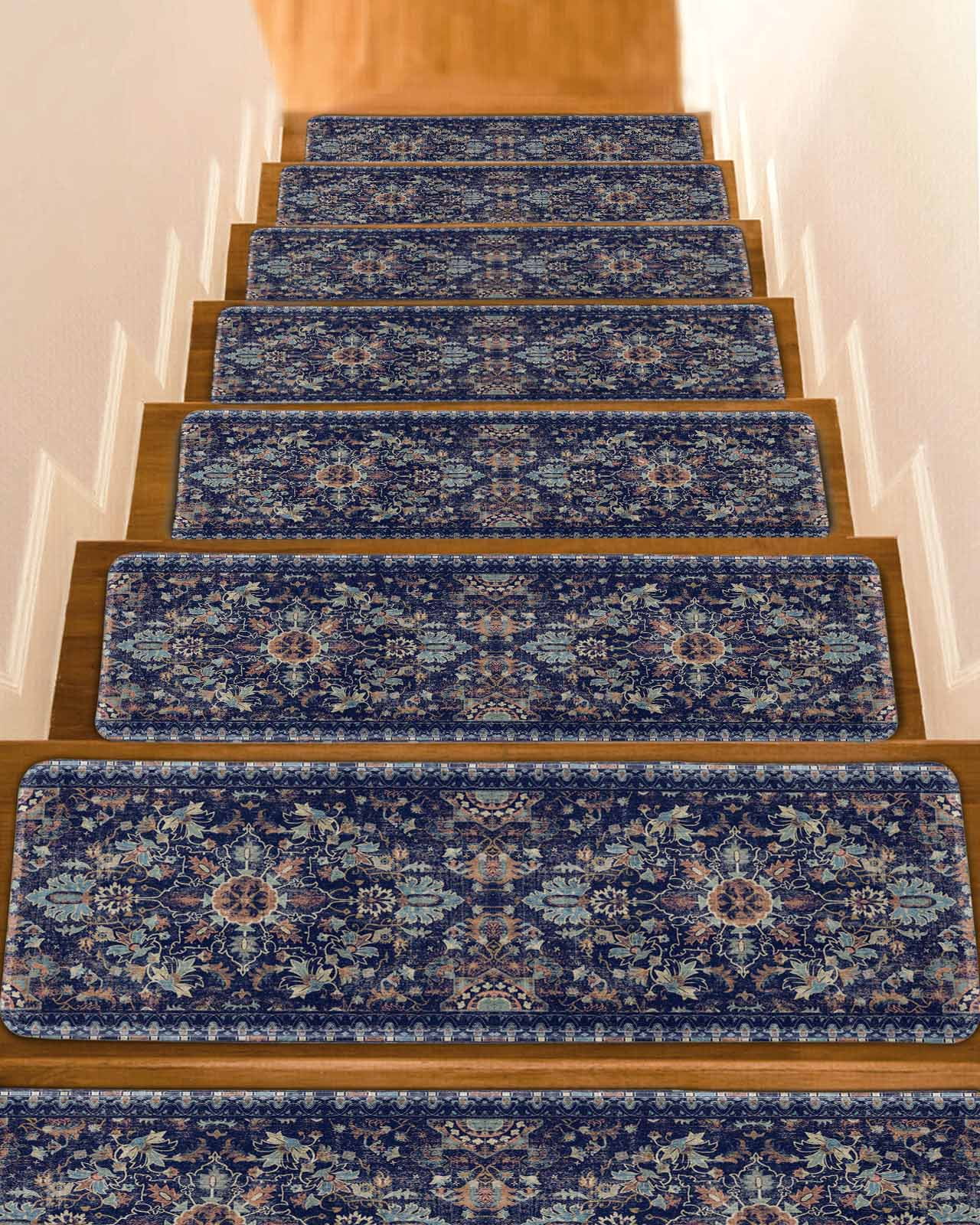 Southwest Flower, Stair Treads for Wooden Steps Indoor Runner Rug ...