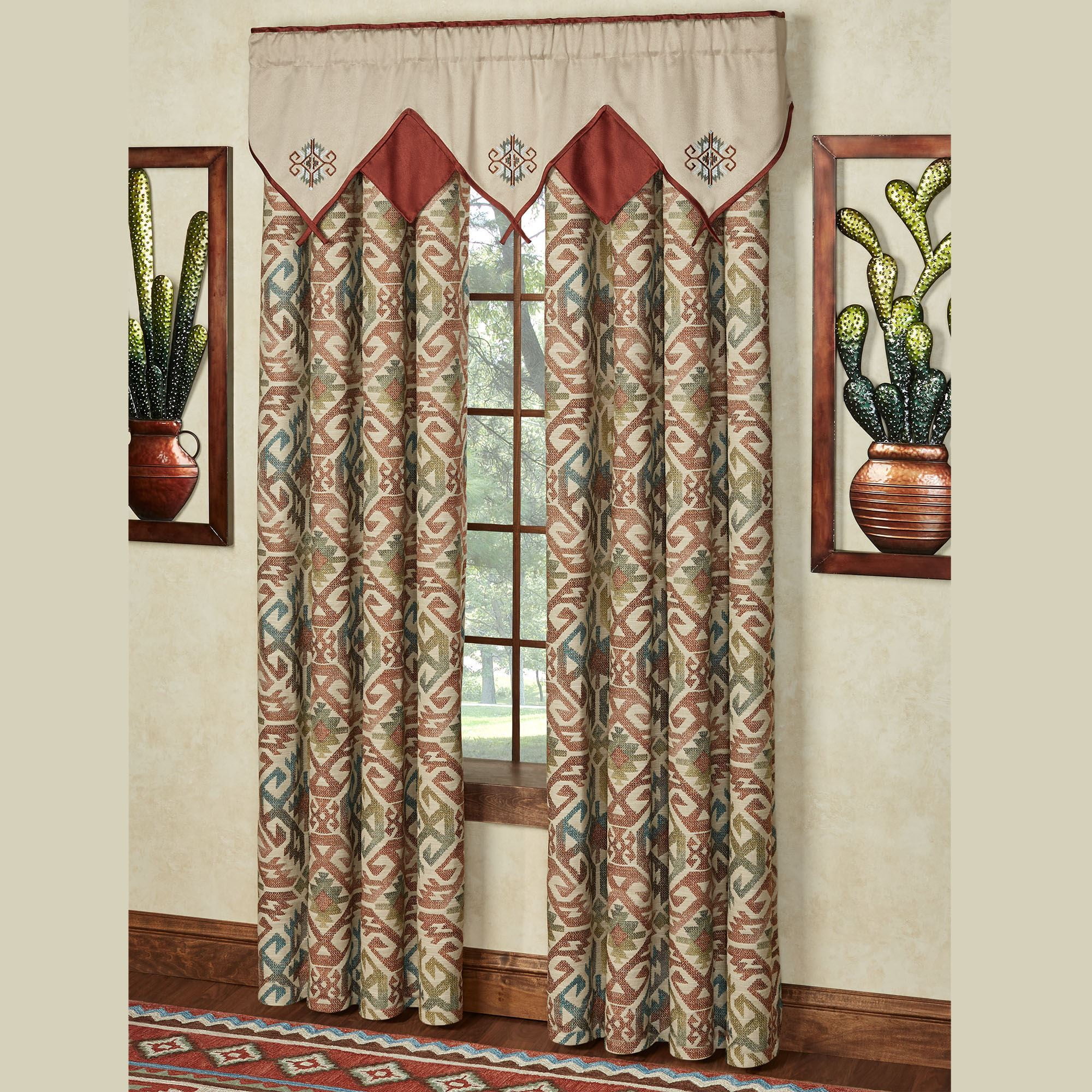 Southwest Medallion Bandera Natural Cinnabar Layered Ascot Window ...