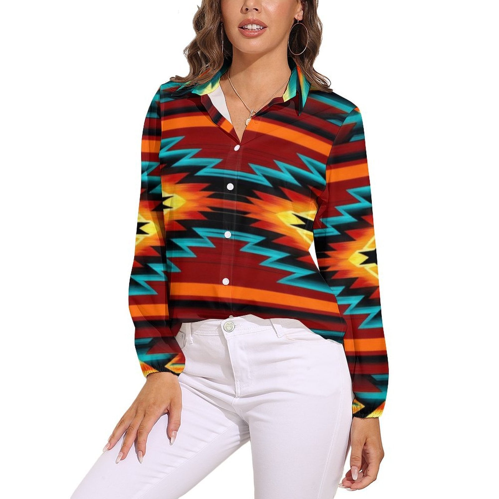 Southwest Nativa Indian Tribal Aztec Geometry Pattern-2 Vntage Casual ...
