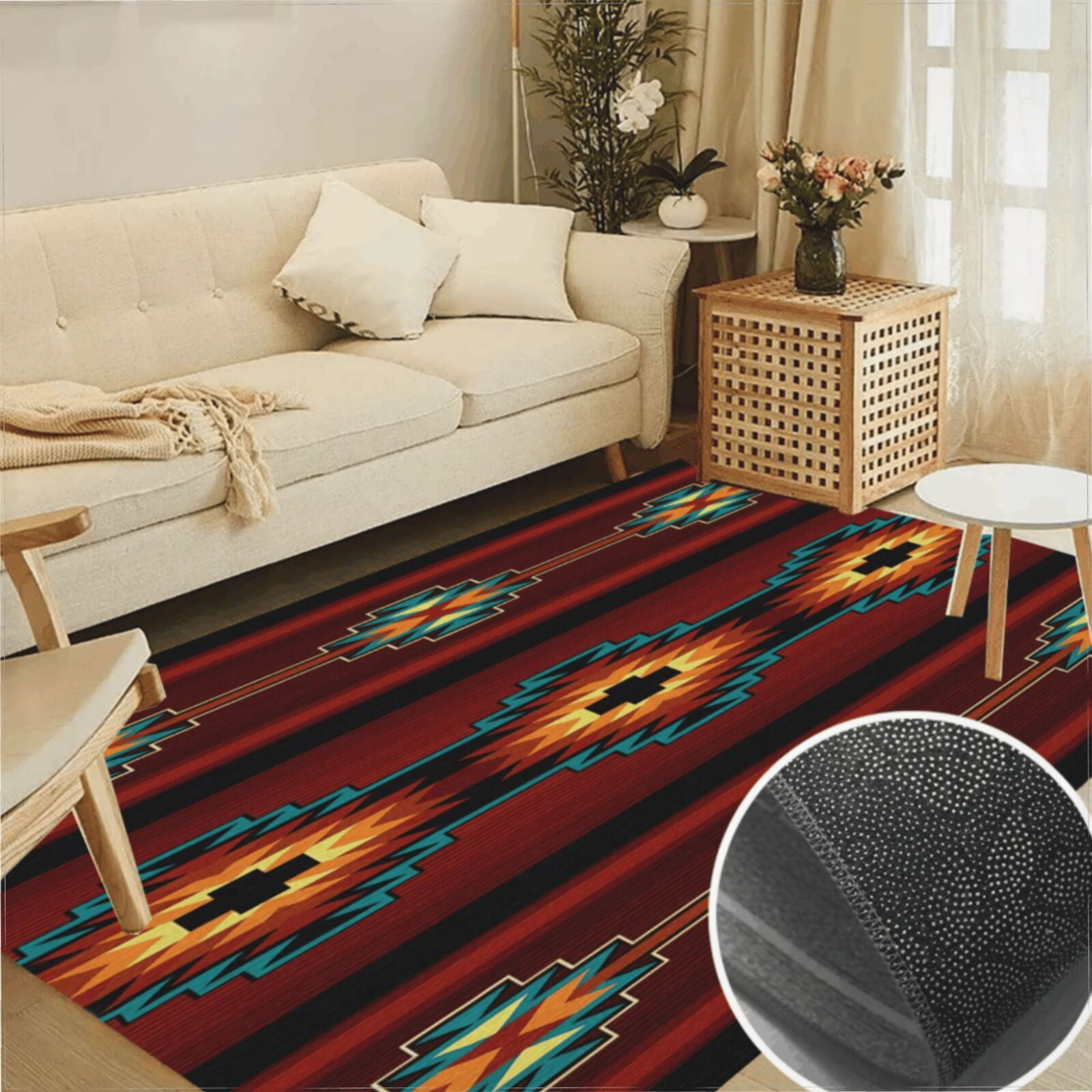Southwest Nativa Indian Tribal Aztec Geometry Pattern Adult Home Decor ...