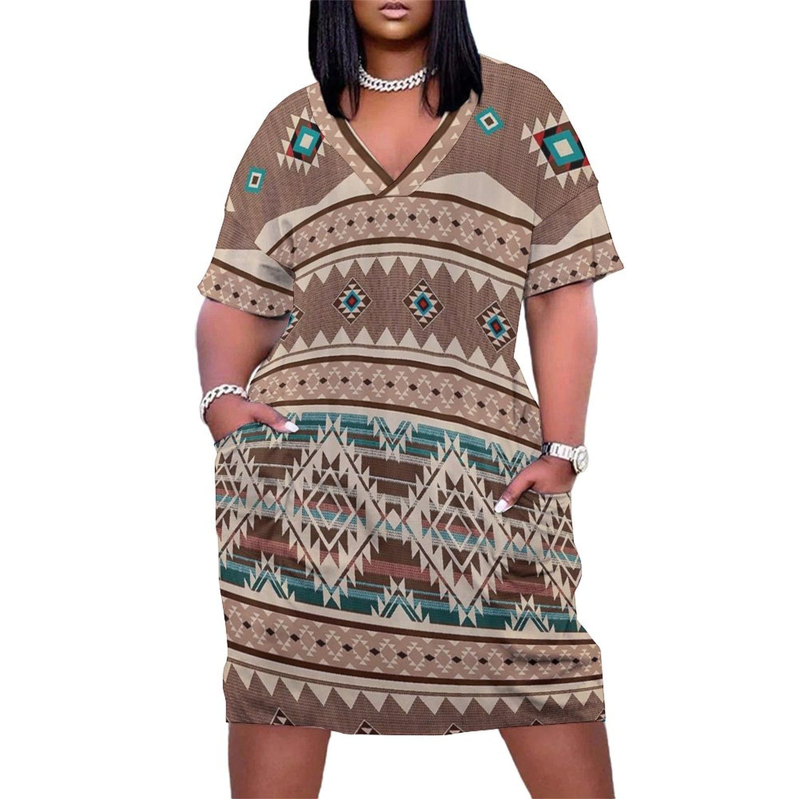 Southwest Native Aztec Summer Dresses for Women Plus Size Sundress ...