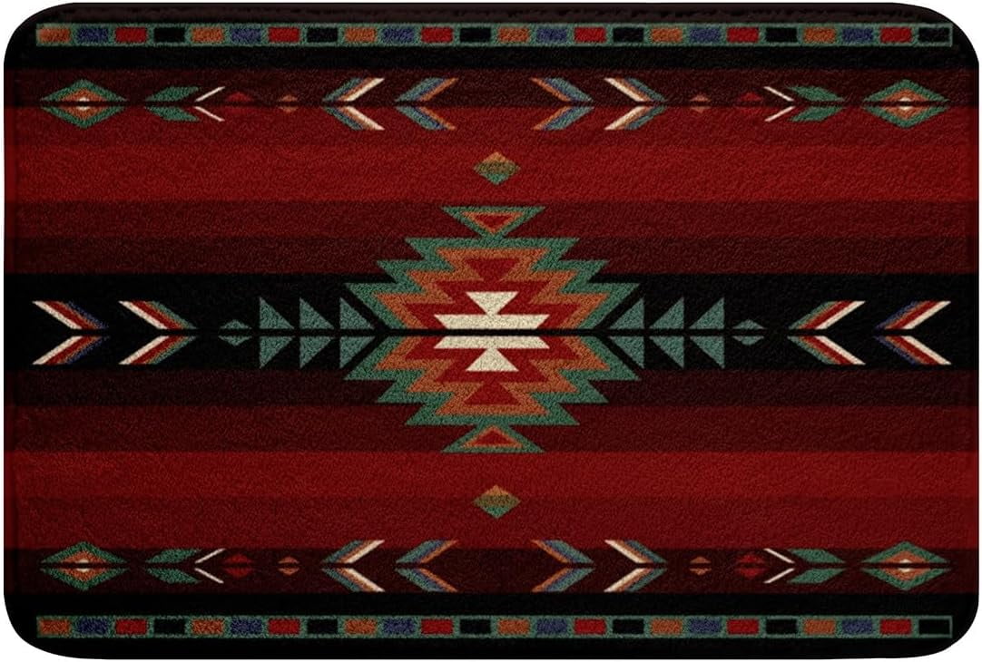 Southwest Native Design Bath Mats for Bathroom Southwestern Geometric ...