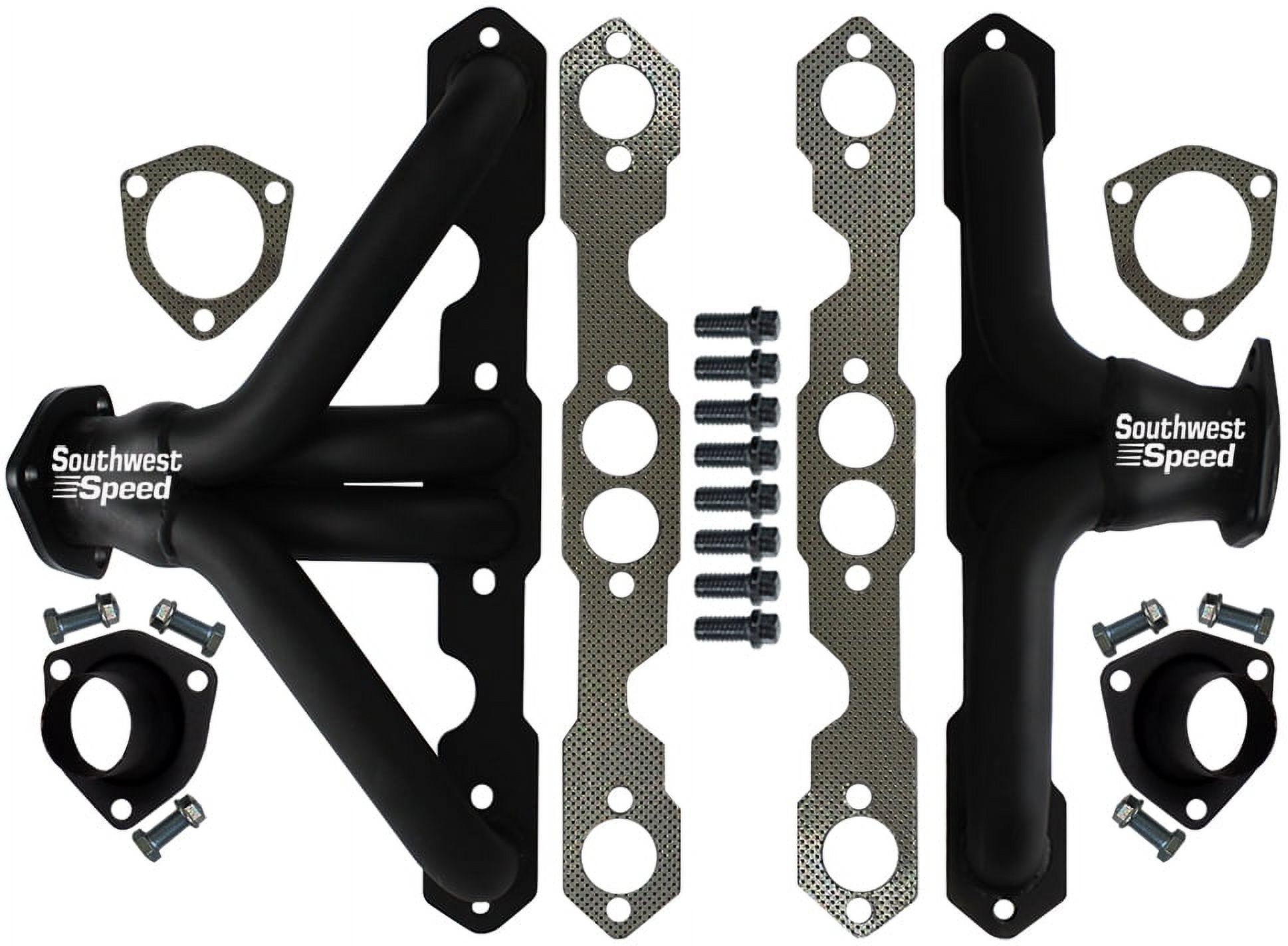 Southwest Speed 55-57 Chevy Flat Black Shorty Headers,Small Block Chevy ...