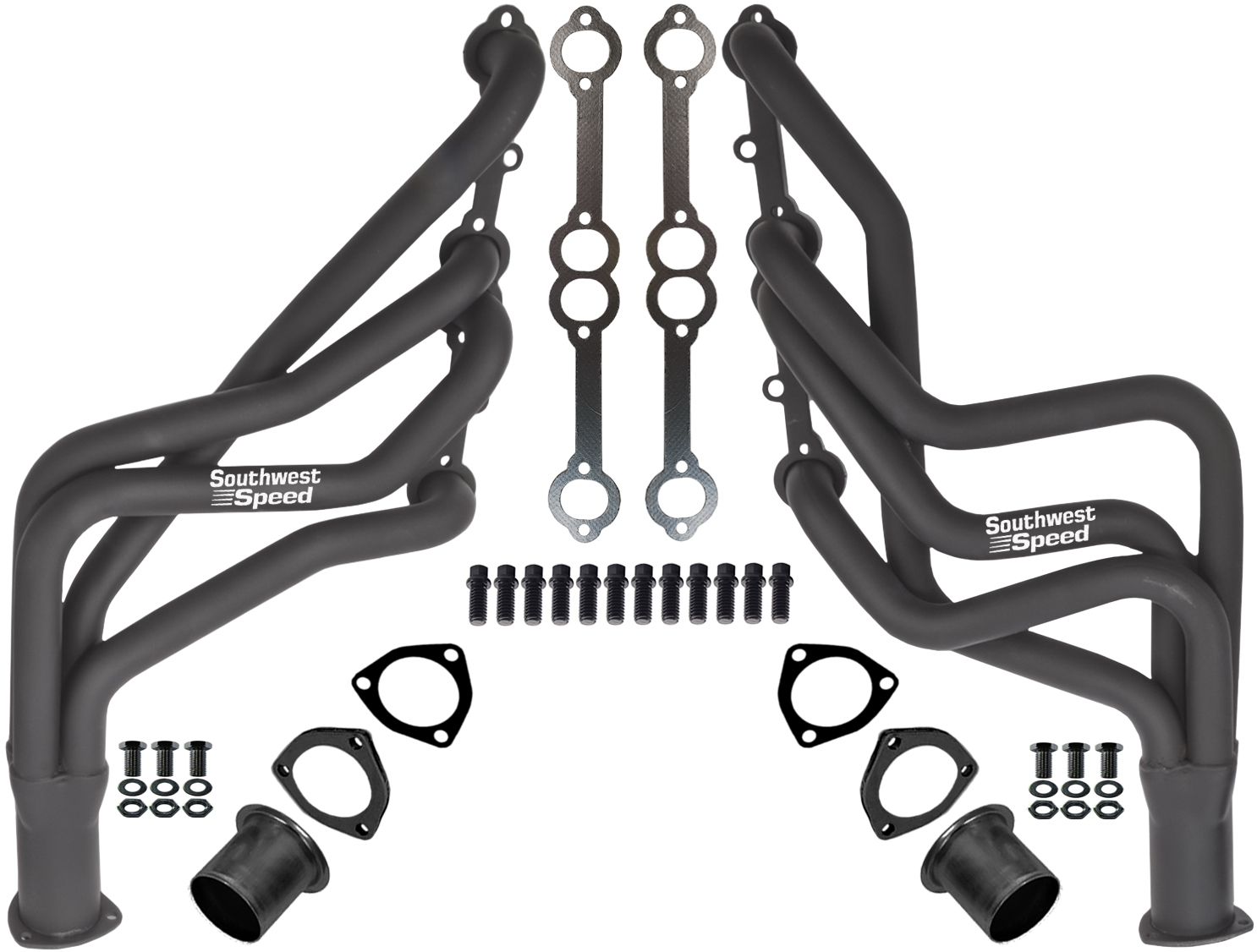Southwest Speed Black 1964-1989 Gm Long Headers For Small Block Chevy ...