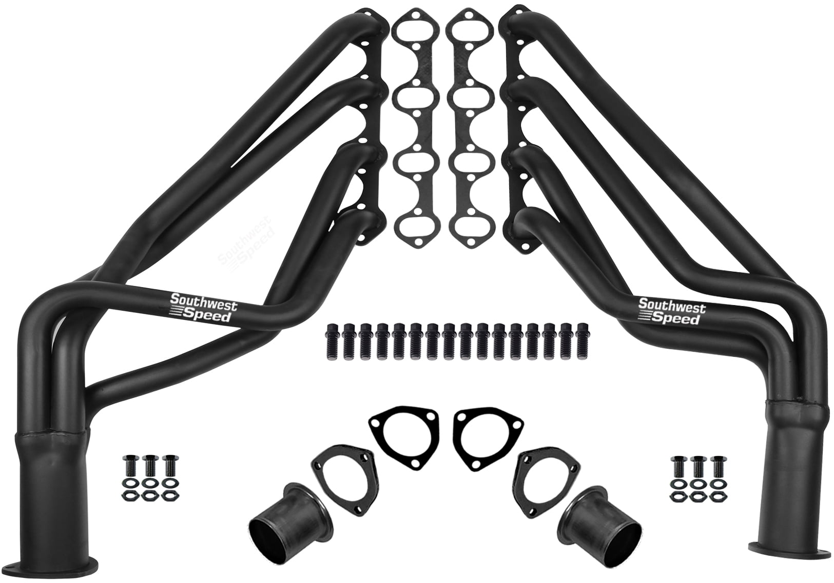 Southwest Speed Black 1966-1973 Ford Mercury Long Tube Headers,Small ...