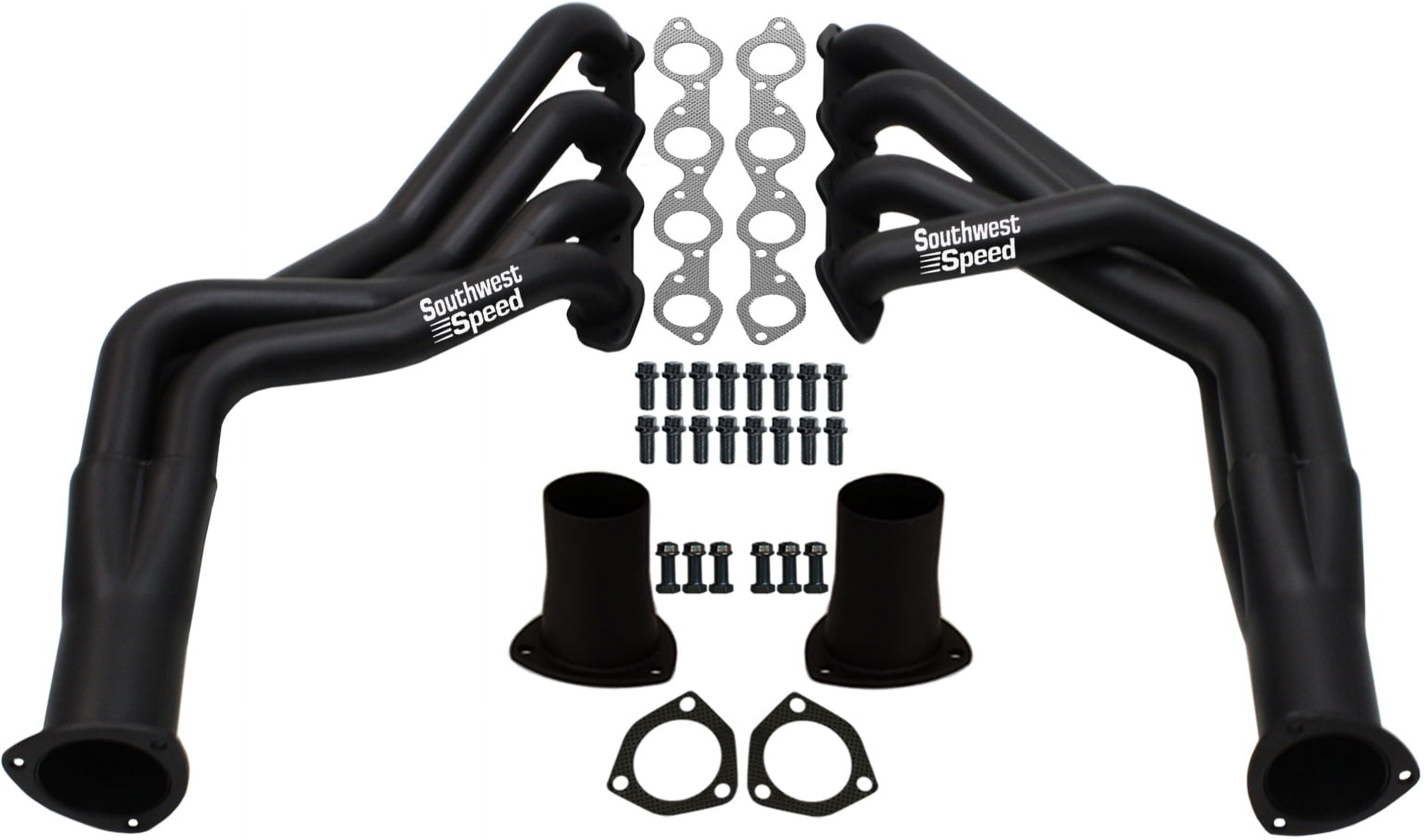 Southwest Speed Black 65-74 Chevy Long Tube Headers For Big Block Chevy ...