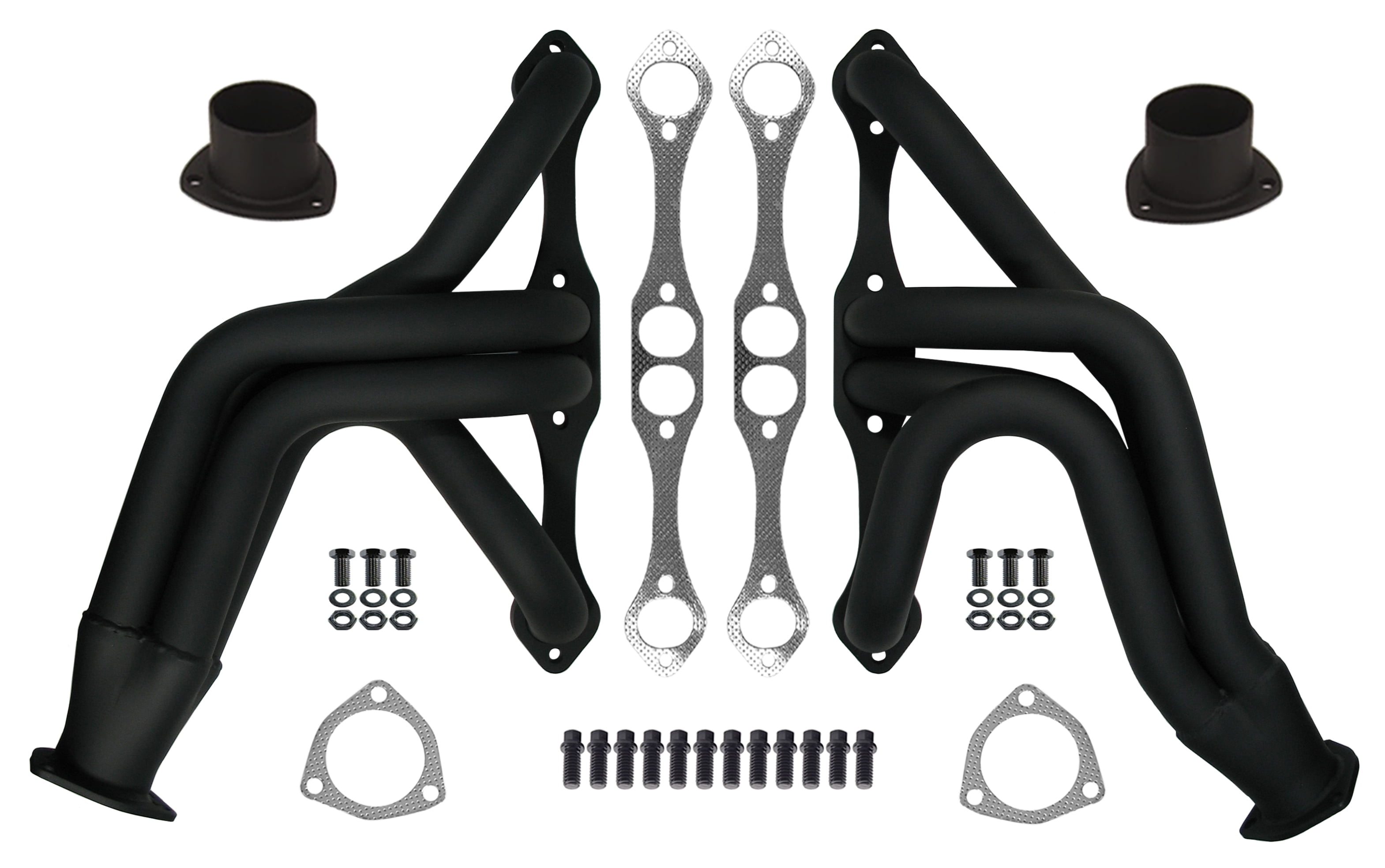 Southwest Speed Black Chassis Headers For 55-57 Chevy,55-82 Corvette ...
