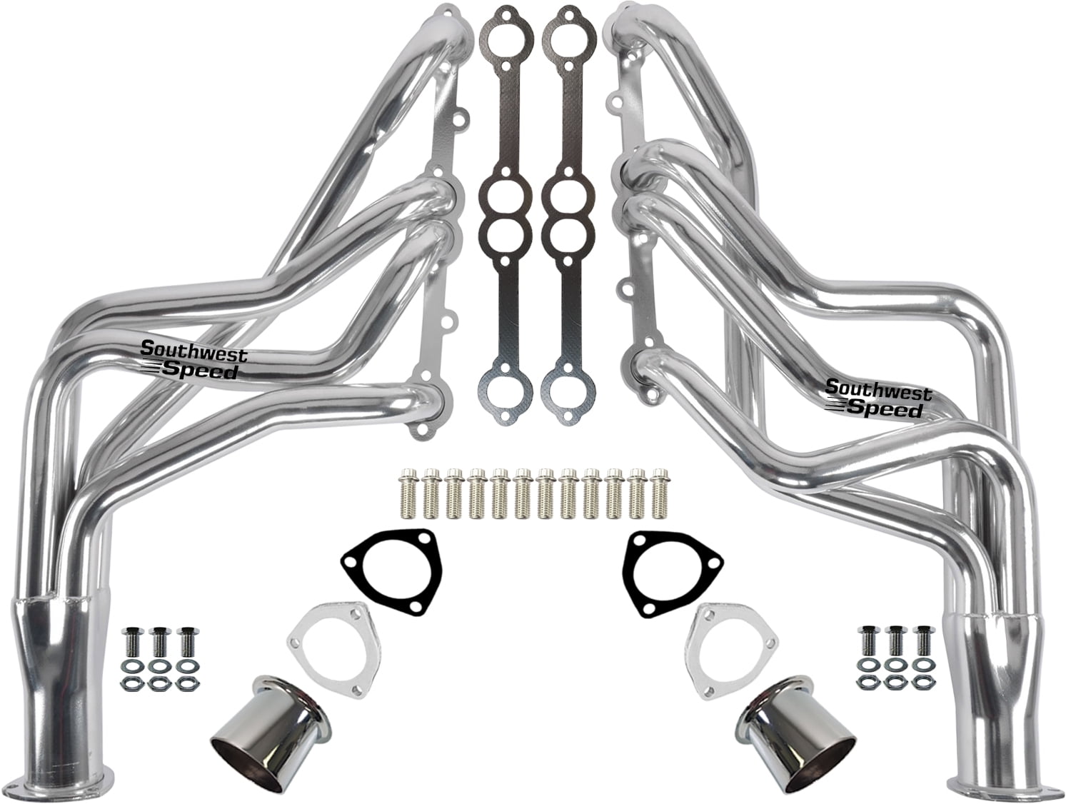 Southwest Speed Chrome Plated 1964-1989 Gm Long Headers For Small Block ...