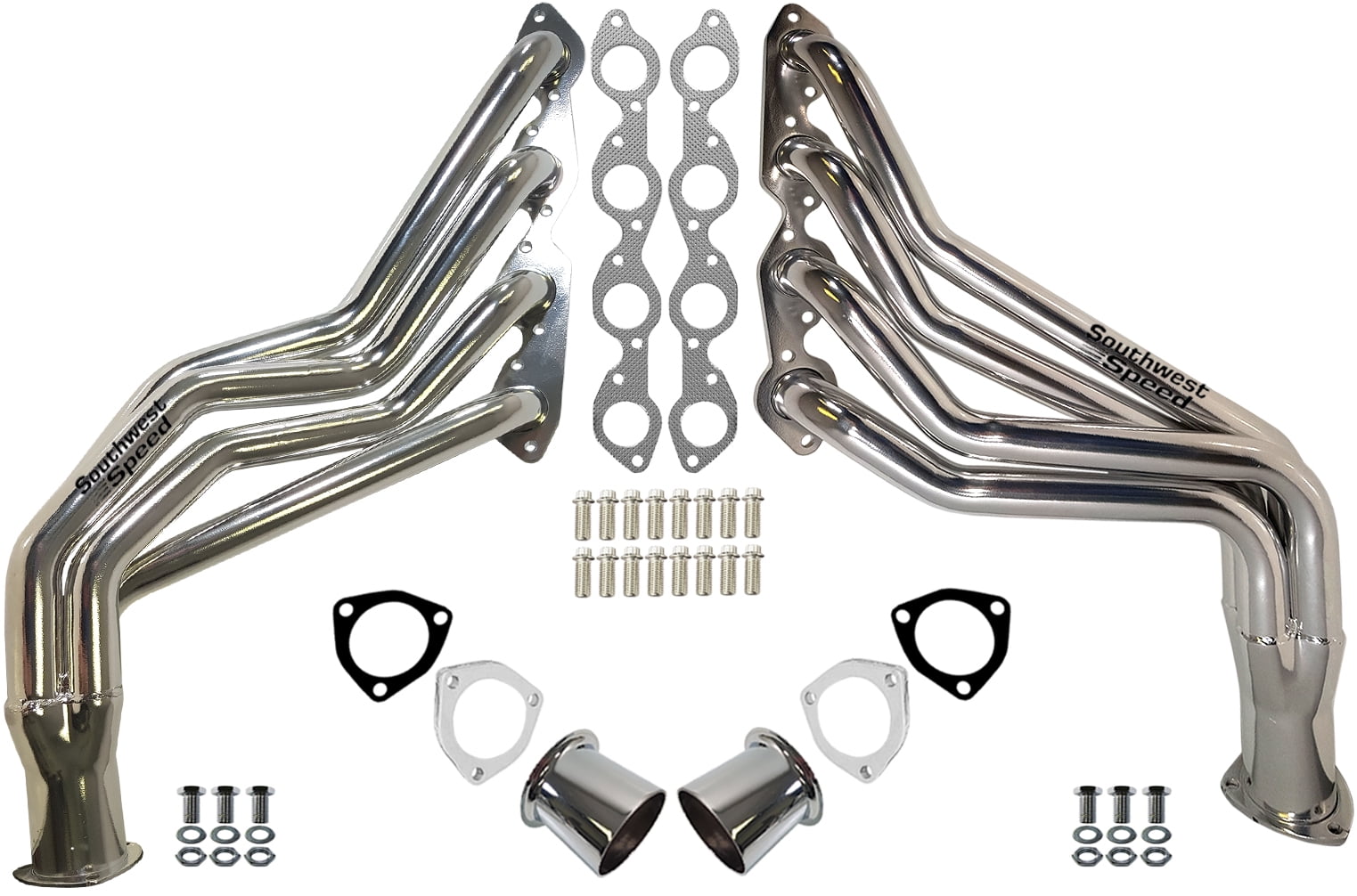 Southwest Speed Chrome Plated 1968-1991 Gm Truck Long Tube Headers,Big ...