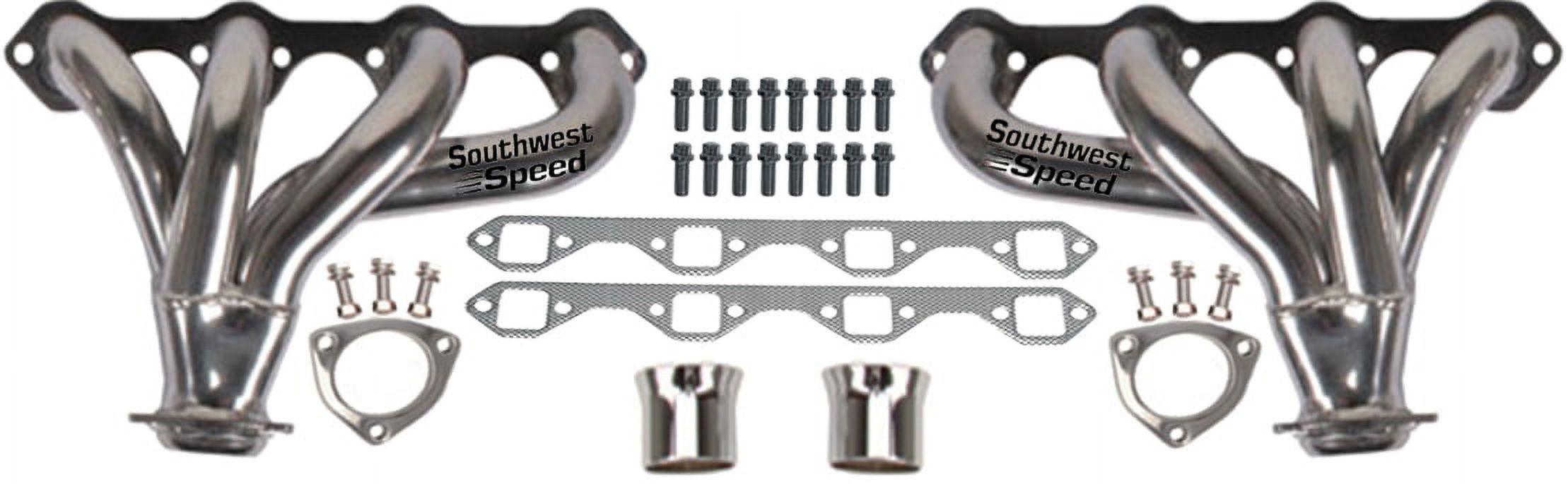 Southwest Speed Chrome-Plated Block Hugger Shorty Style Headers For ...