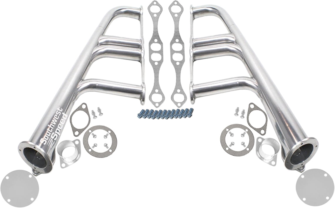 Southwest Speed Chrome Plated Lake Style Headers For Small Block Chevy ...