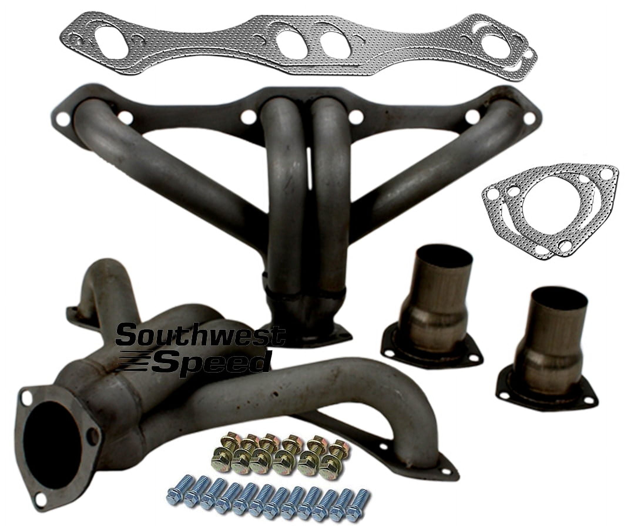 Southwest Speed Flat Black Block Hugger Shorty Headers,Small Block ...