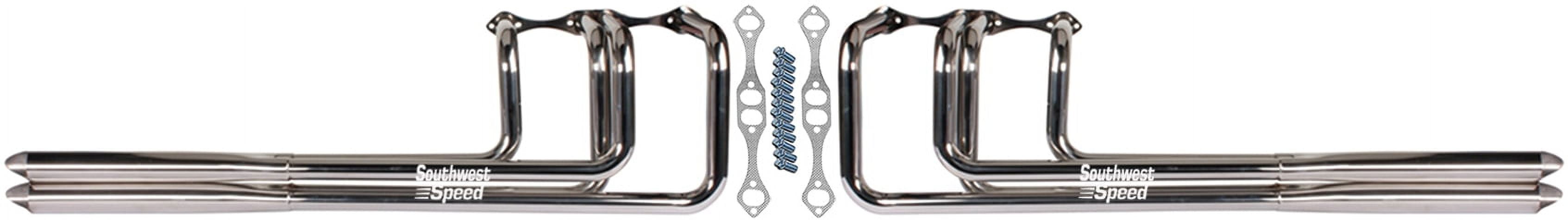 Southwest Speed Polished Stainless Steel Double Barrel Shot Gun Headers ...