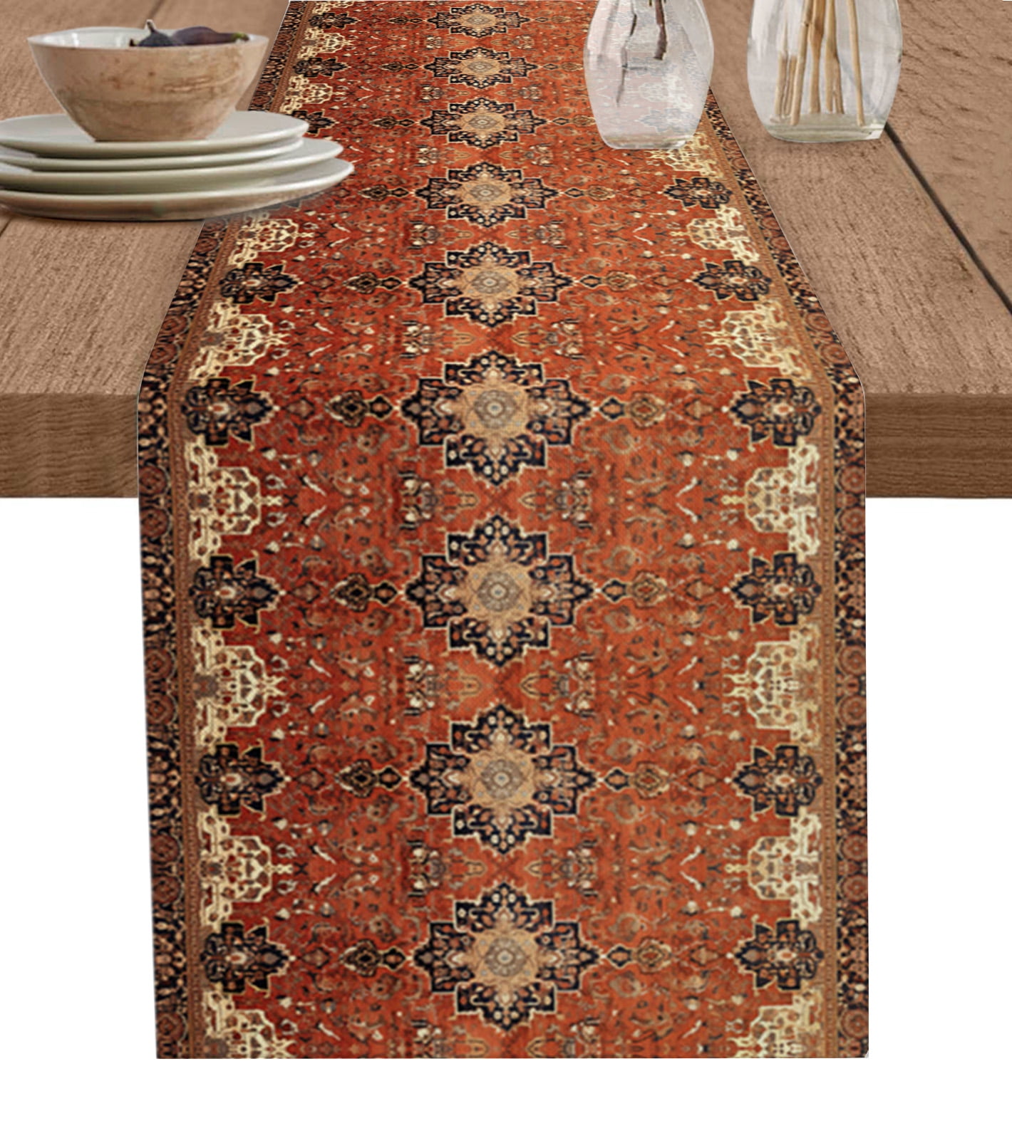 Southwest, Table Runner Geometric Stripe Boho Native Flower Print ...