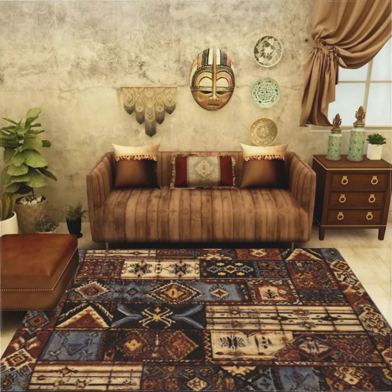 Southwest Textile Patterned Fabric Living Room ration Nordic Carpets ...