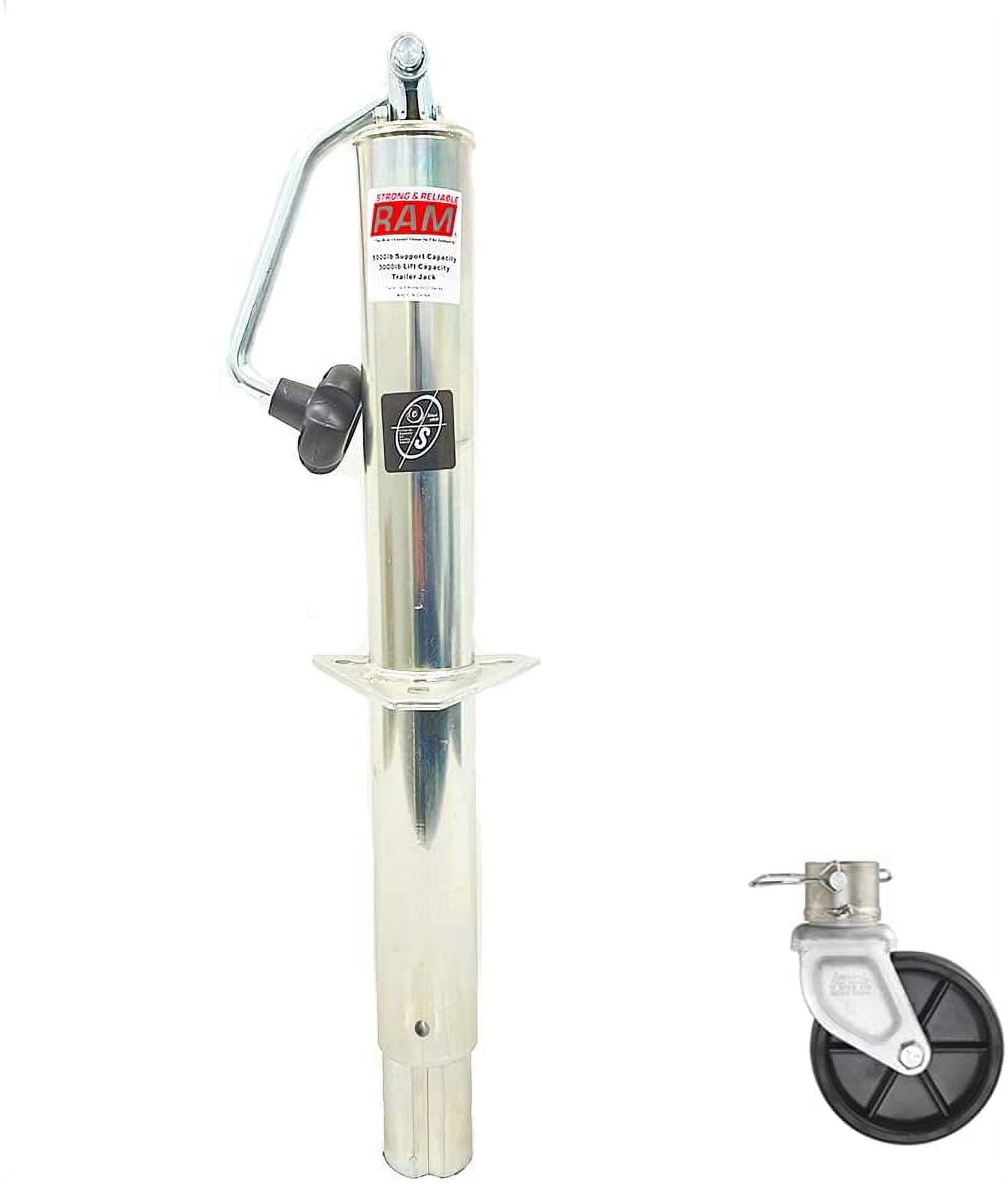 Southwest Wheel 5,000 lbs top Wind RAM Zinc A-Frame Trailer Jack w/ 6 ...
