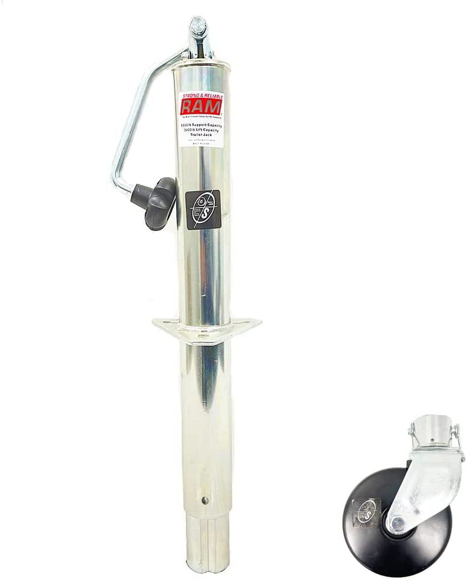 Southwest Wheel 5,000 lbs top Wind RAM Zinc A-Frame Trailer Jack w/ 6 ...