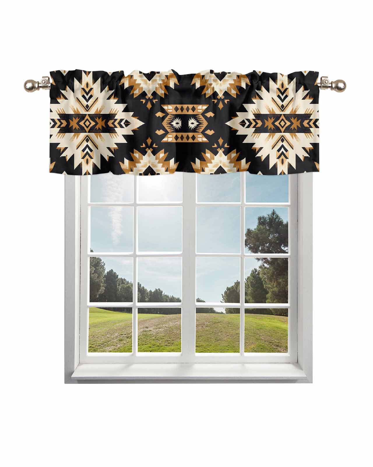 Southwestern Aztec Curtain Valance for Windows/Living Room/Kitchen ...