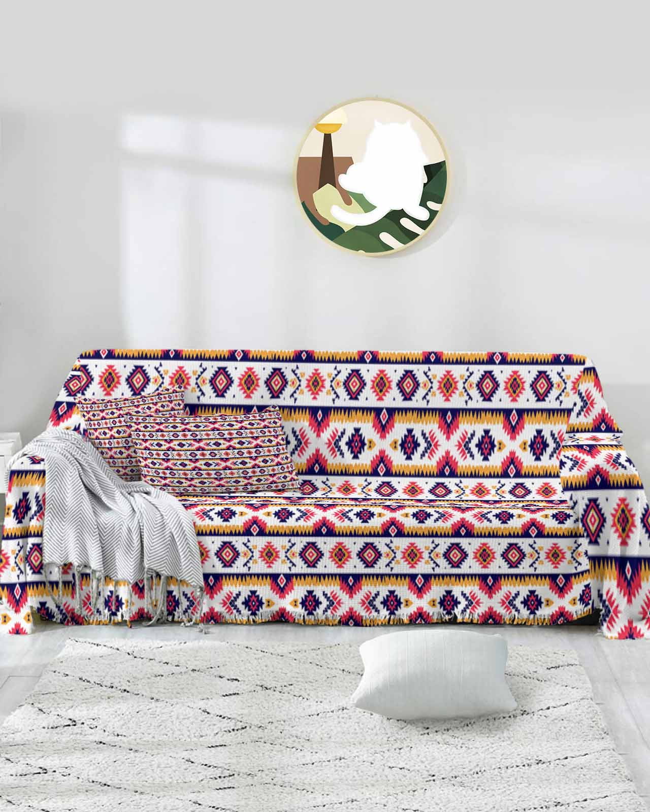 Southwestern Aztec Sofa Couch Covers for 3 Cushion Couch,Washable L ...