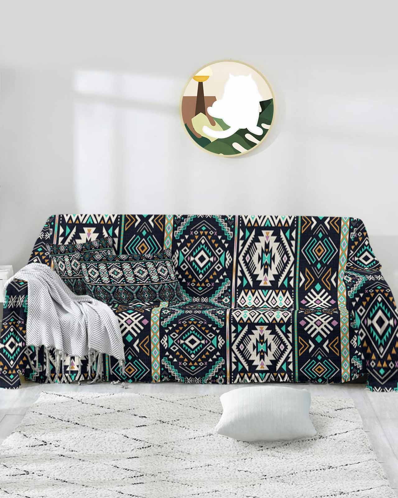 Southwestern Aztec Sofa Covers for 3 Cushion Couch,Washable Sectional ...