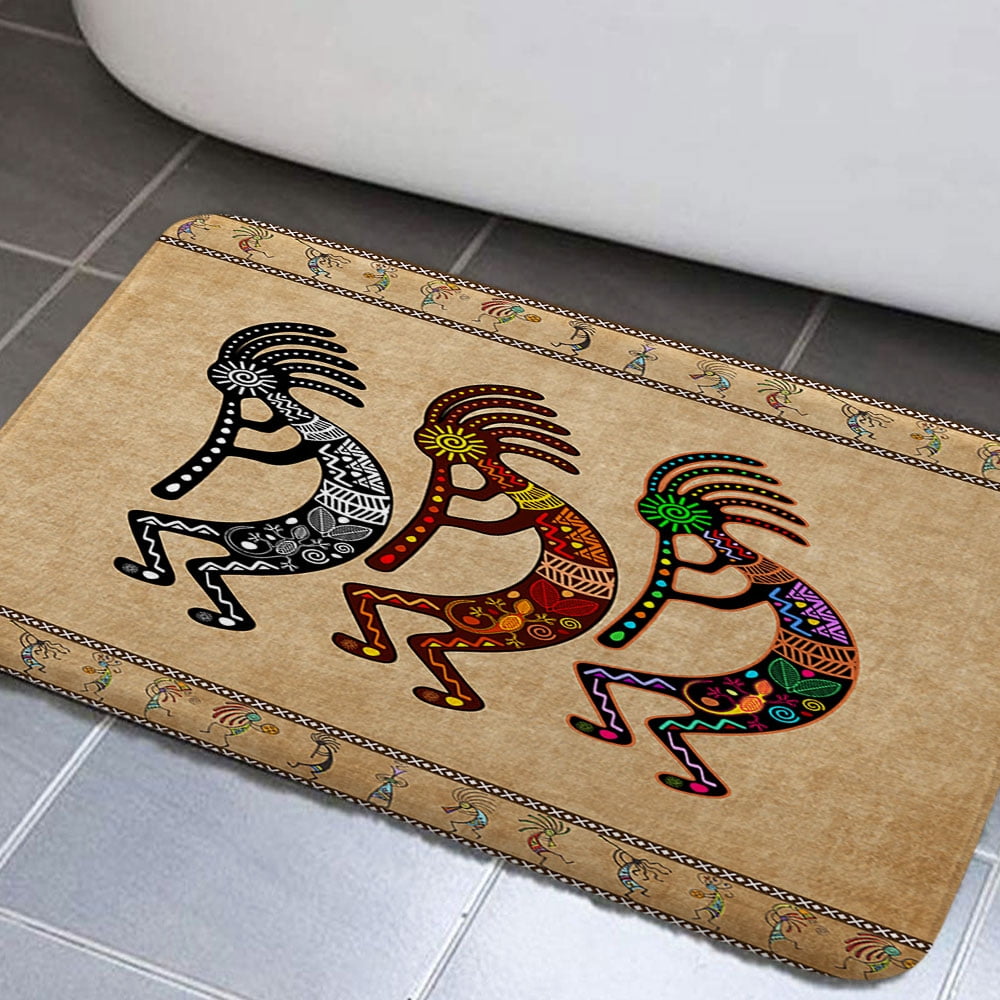 Southwestern Bathroom Rugs, Southwestern Native America Ethnic Tribal ...