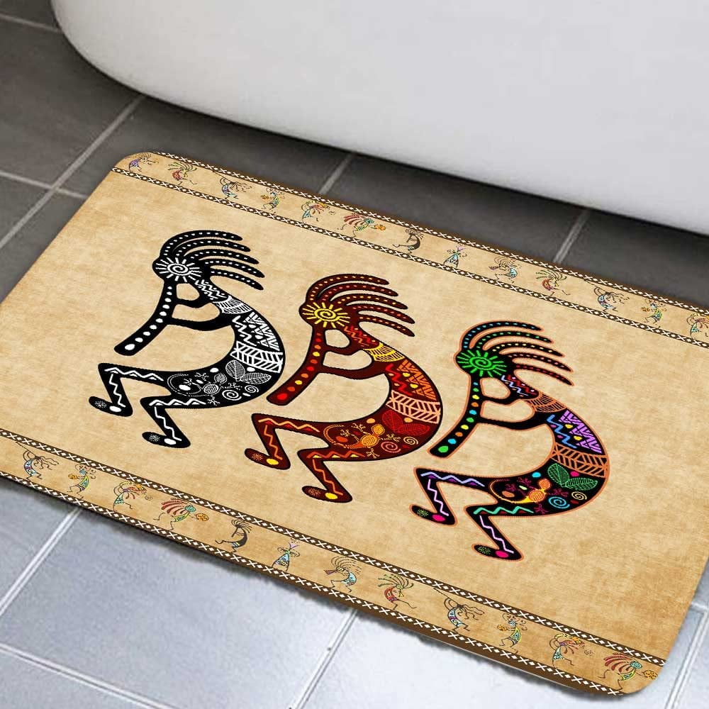 Southwestern Bathroom Rugs, Southwestern Native America Ethnic Tribal ...