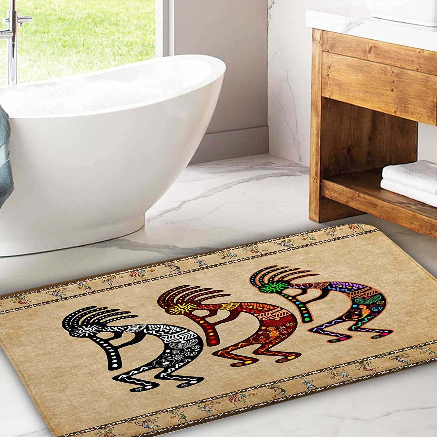 Southwestern Bathroom Rugs, Southwestern Tribal Native America Rugs ...