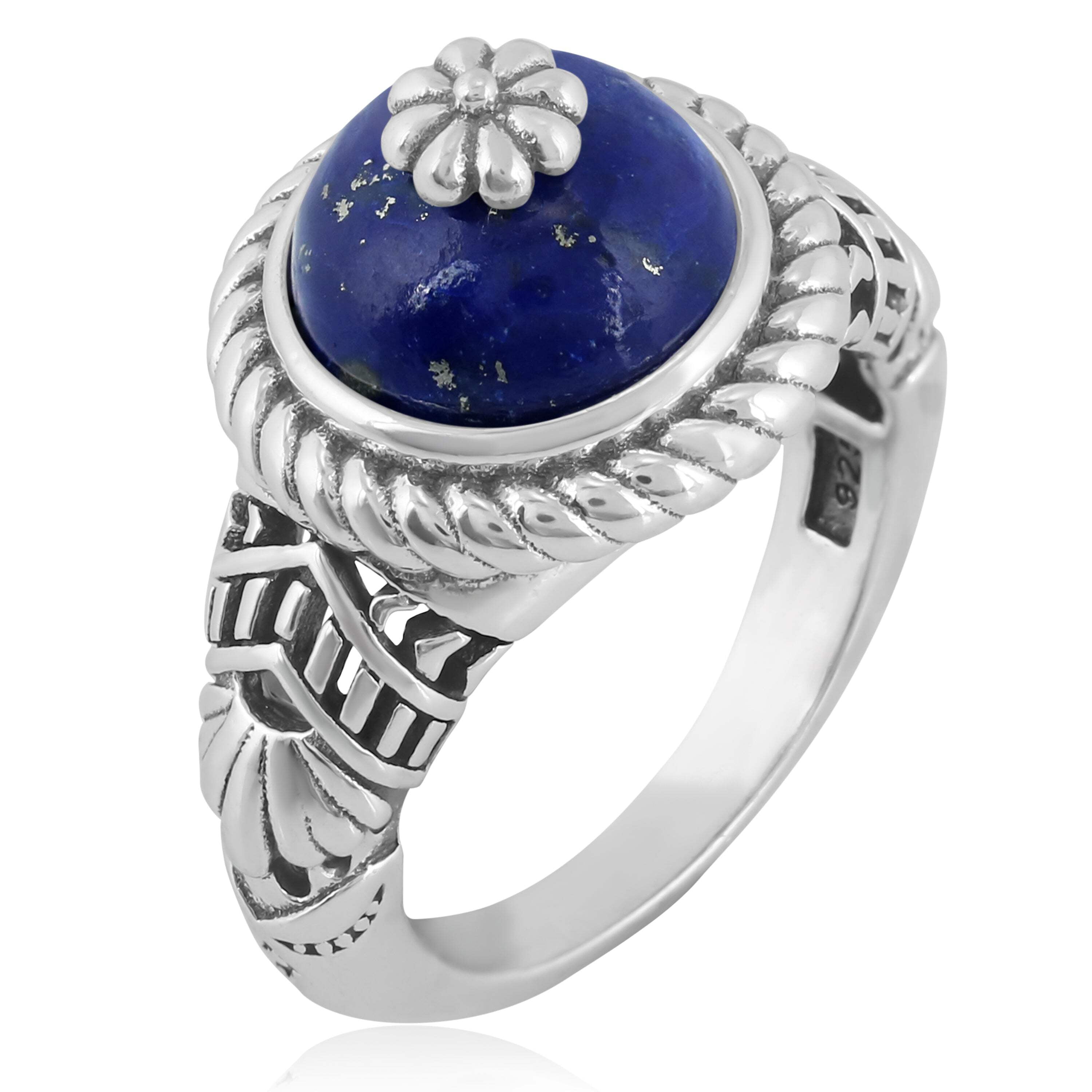 Southwestern Blue Wildflower Ring-Crafted from Sterling Silver with ...